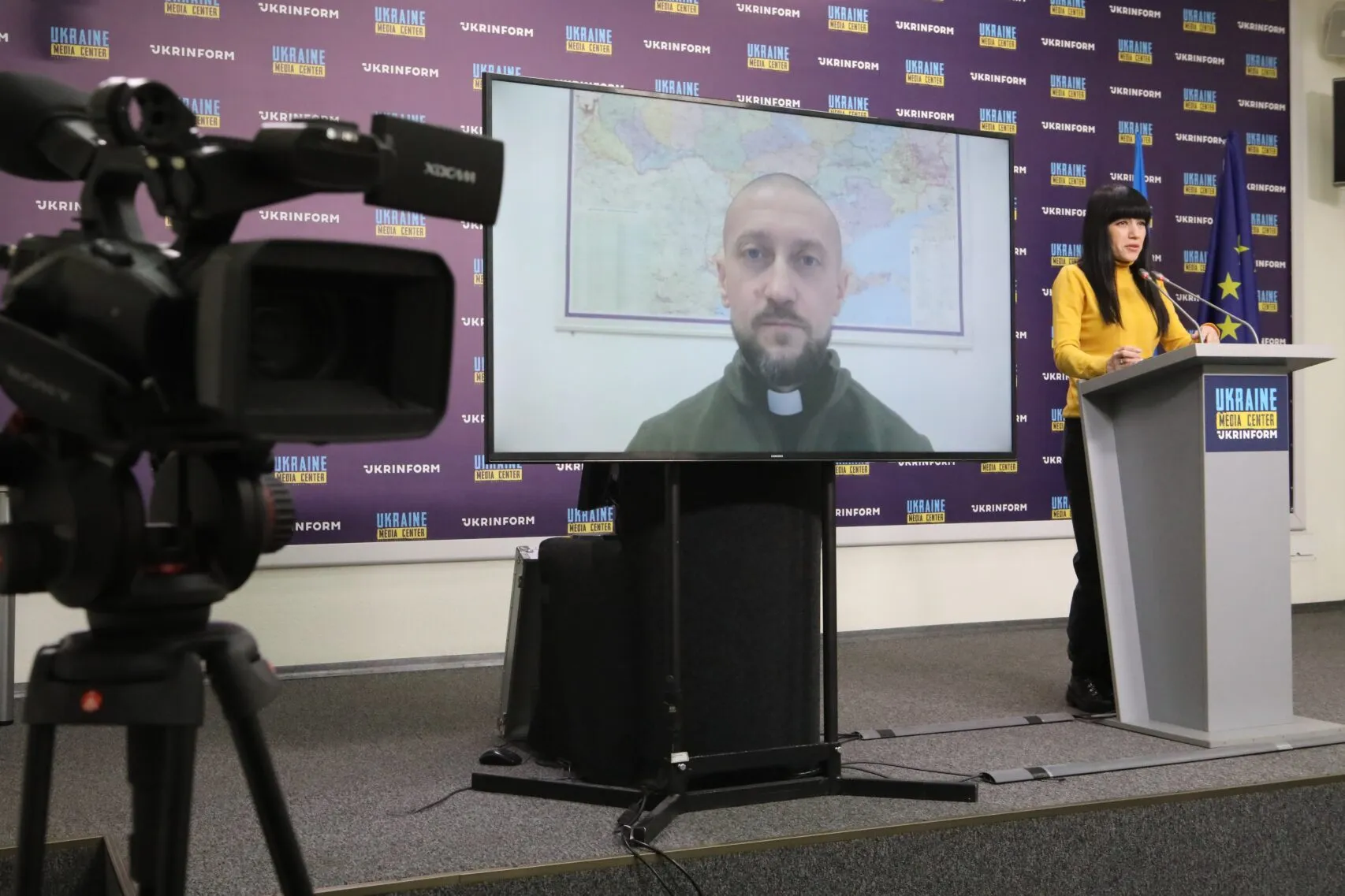 An Army Chaplain Supports the Morale of a Ukrainian Soldier; Hundreds ...